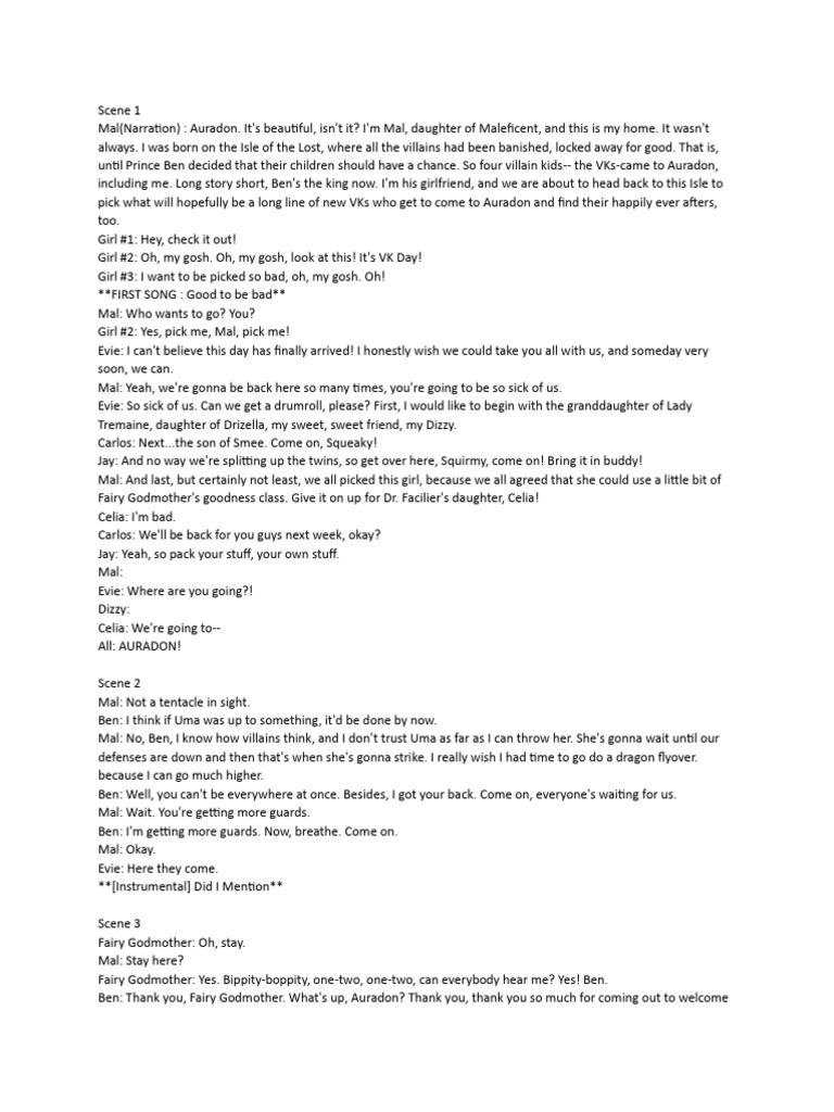 Descendants 3 SCRIPT FILE | PDF