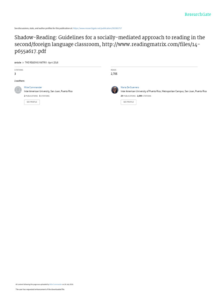 The Reading Matrix A PR 30 | PDF | Reading Comprehension | Second Language