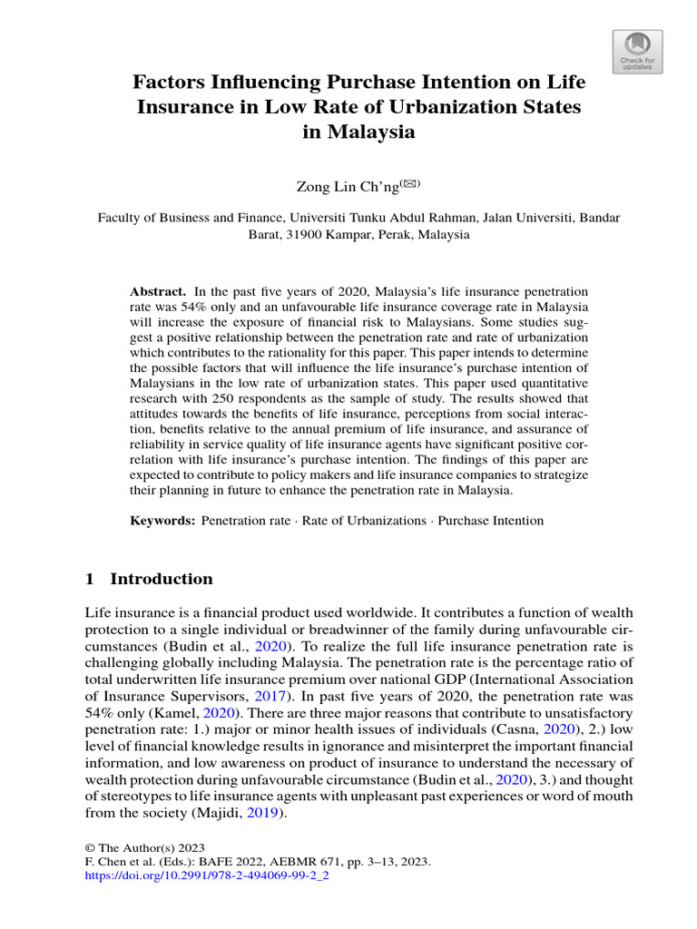 Factors Influencing Purchase Intention on Life Ins | PDF | Attitude (Psychology) | Intention