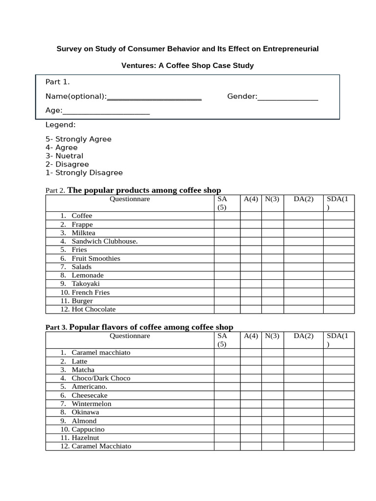 Survey On The Coffee-FINAL | PDF