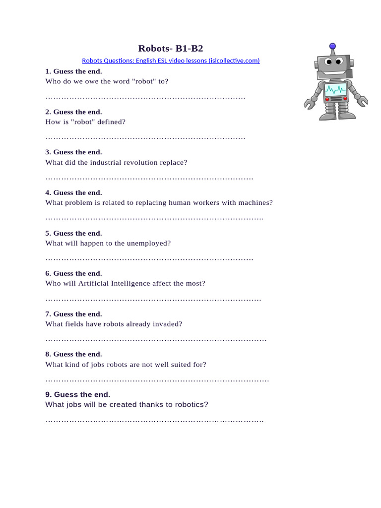 Robots-listening and reading | PDF | Teachers | Robot