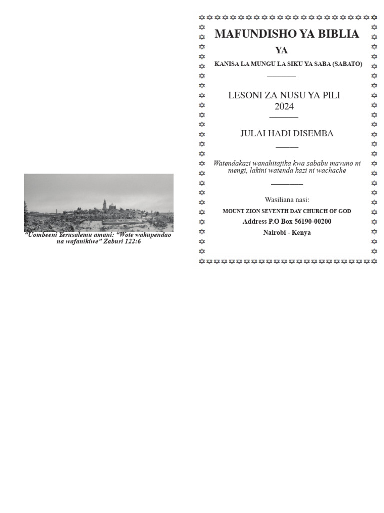 242Bi-Annual Lessoni za Nusu ya Pili- Swahili Version 2024 | PDF