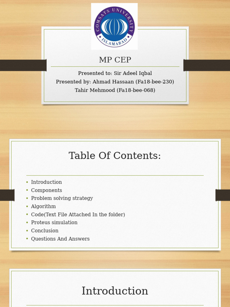 Presentation1 Final For MP Cep | PDF | Timer | Computer Engineering