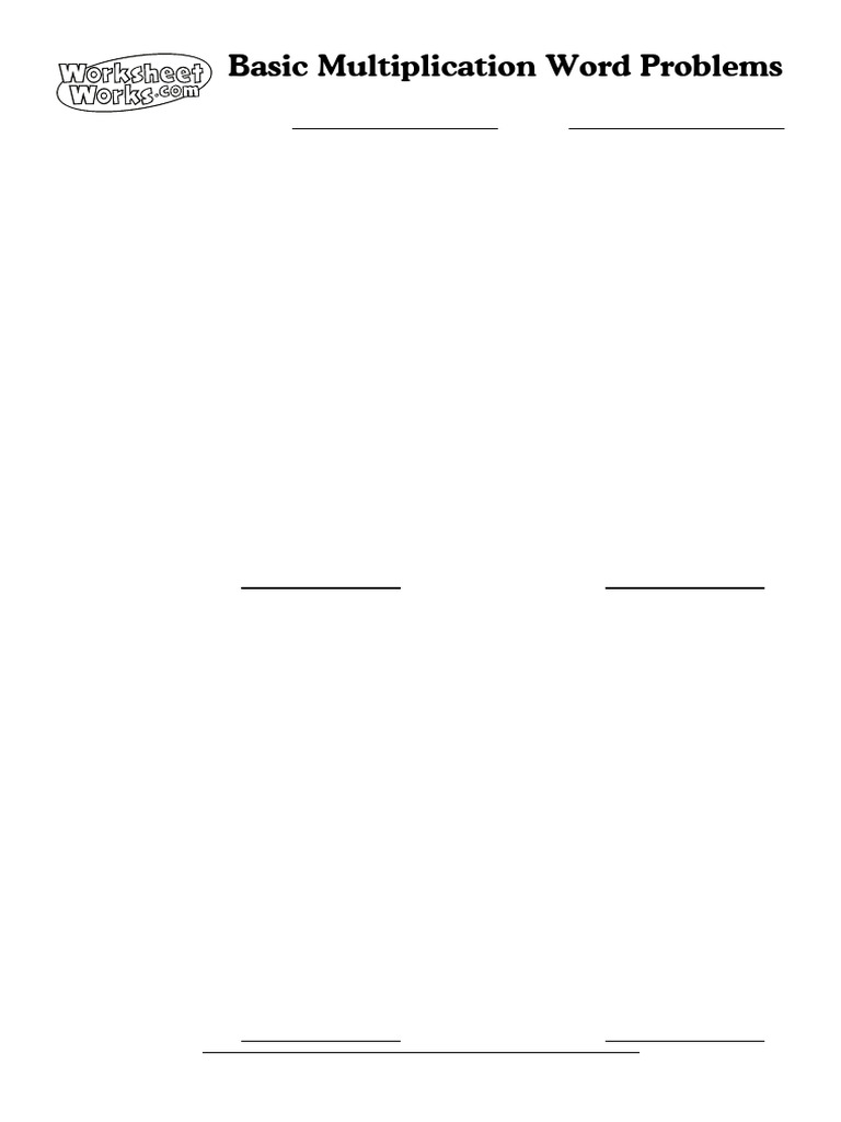 WorksheetWorks_Basic_Multiplication_Word_Problems_1 (1) | PDF | Pizza ...