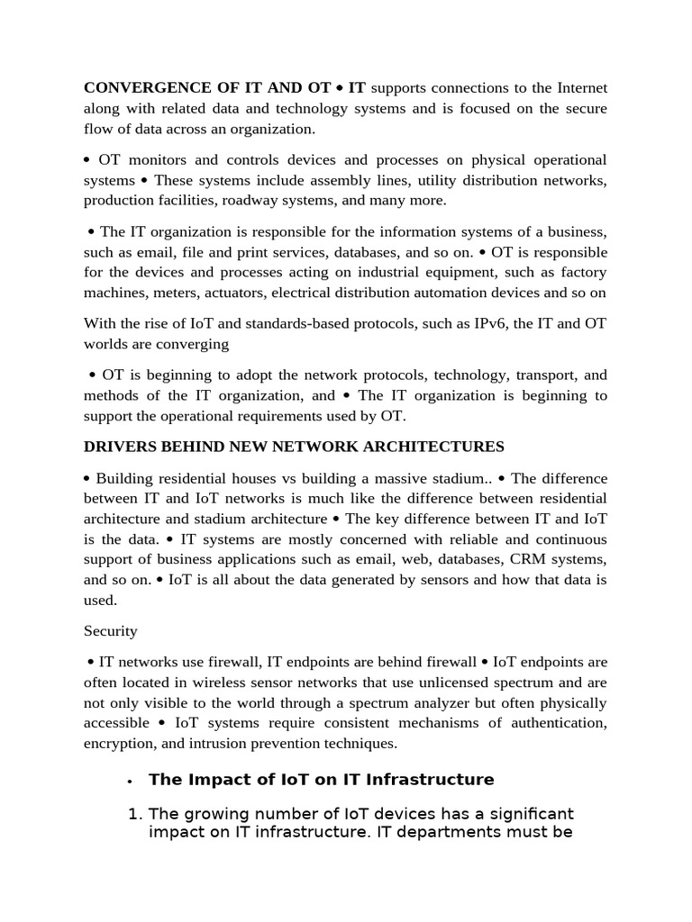 IT and OT Convergence Overview | PDF | Internet Of Things | Computer ...
