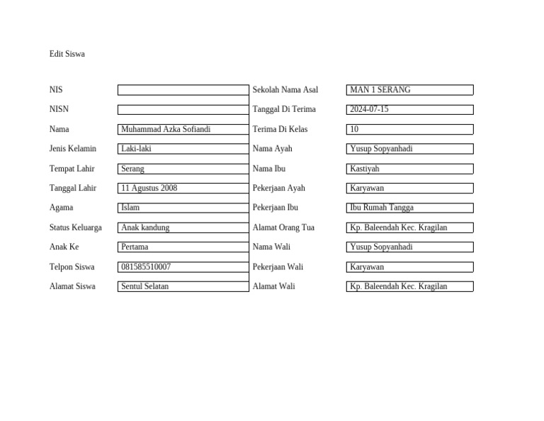 Edit Siswa | PDF