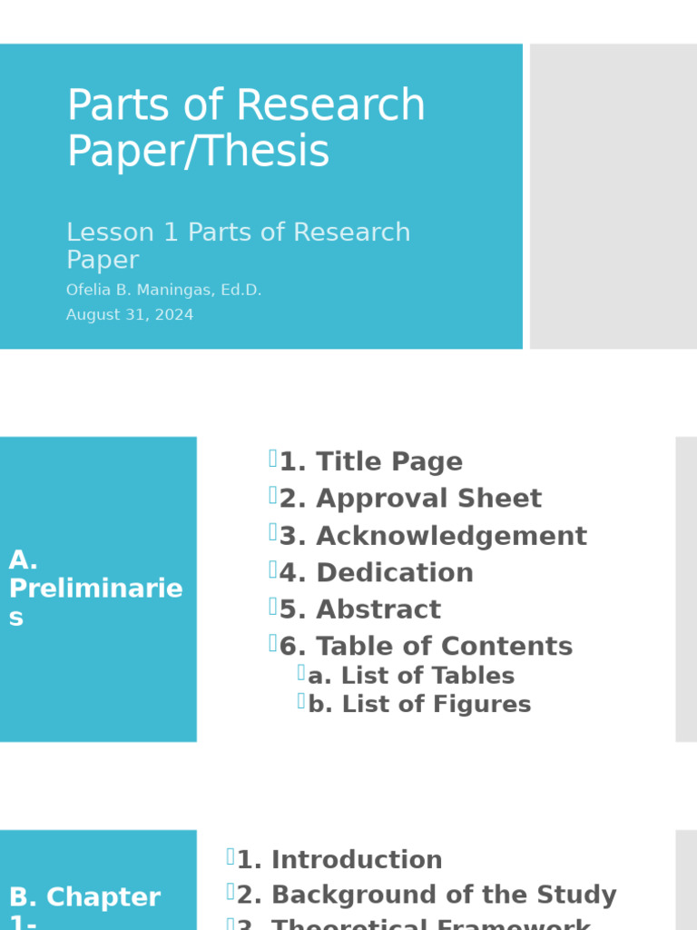 Module 2 Lesson 1 Parts of A Thesis | PDF | Thesis | Science