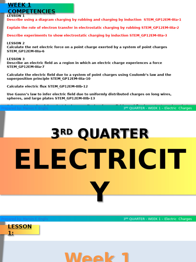 Gen-Physics-2 3Q W1 Lesson1 | PDF | Electric Charge | Electron