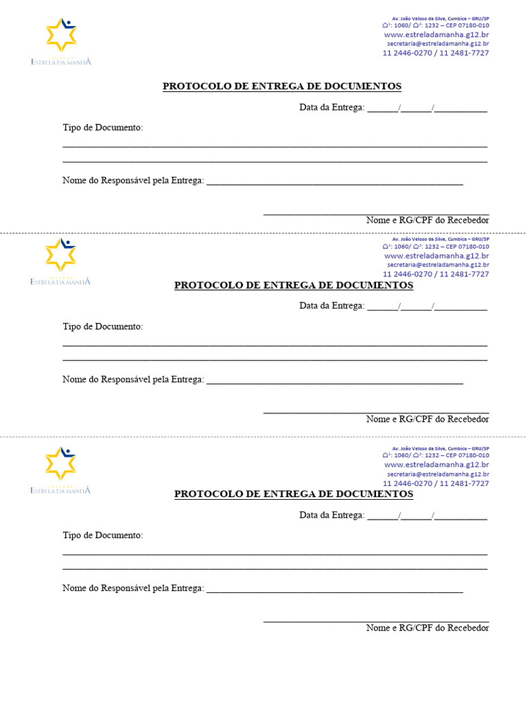 Protocolo de Entrega de Documentos | PDF | Governo e personalidade ...