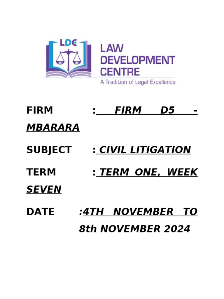 Civil Litigation Workshop 2 Firm D5 | PDF | Lawsuit | Mediation