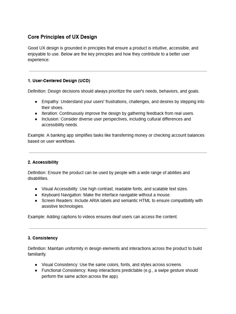 Core Principles of UX Design | PDF | Cyberspace | Human–Computer ...