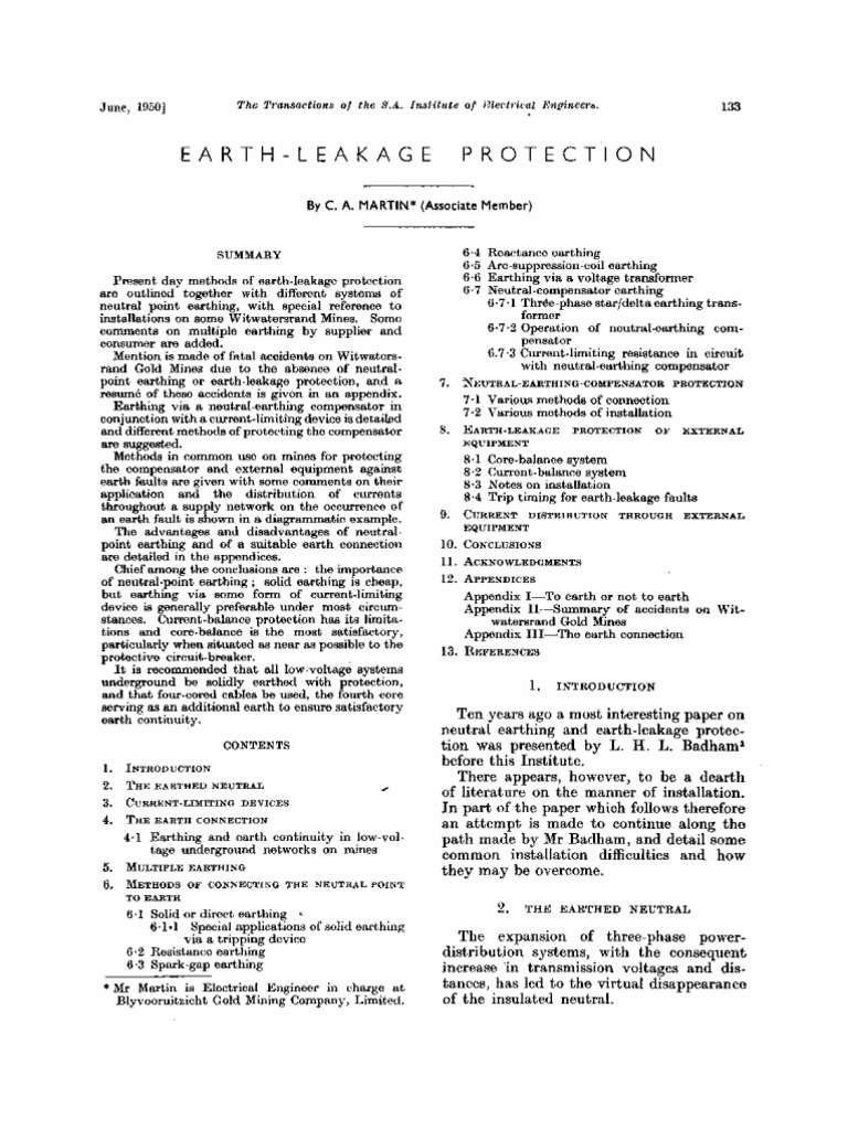Earth-Leakage_protection | PDF | Transformer | Electrical Resistance ...