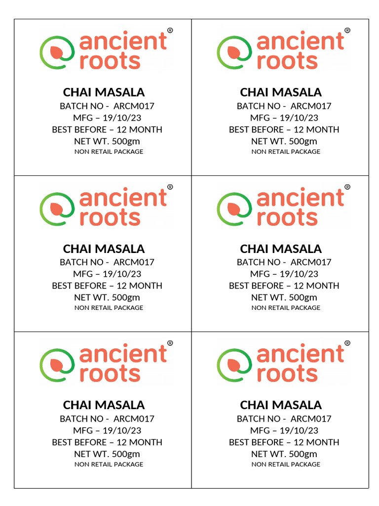 Chai Masala Sticker | PDF