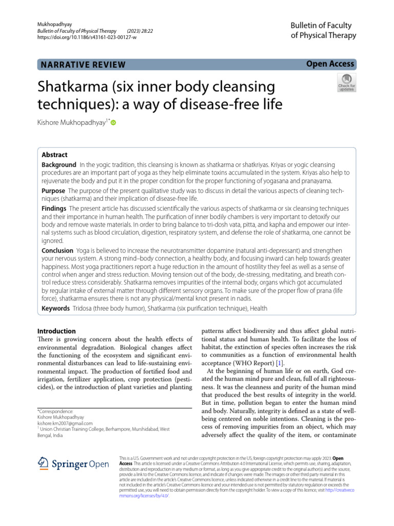 Shatkarma Six Inner Body Cleansing Techniques A Wa | PDF | Hatha Yoga ...