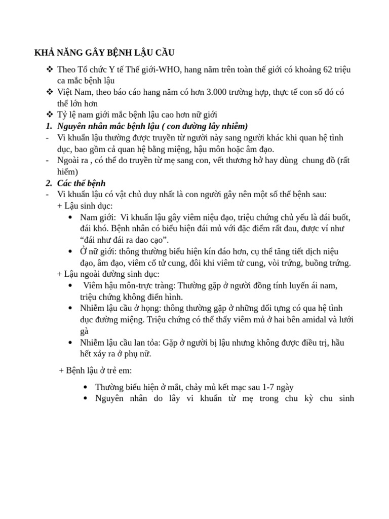 KHẢ NĂNG GÂY BỆNH LẬU CẦU | PDF