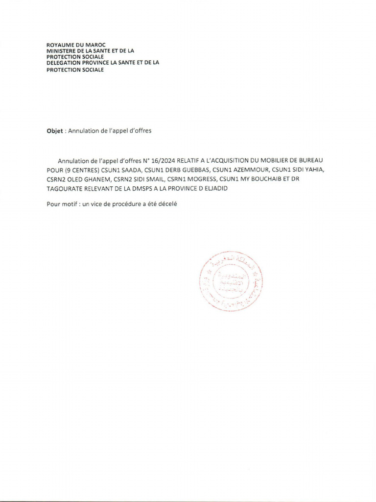 Avis d Annulation | PDF