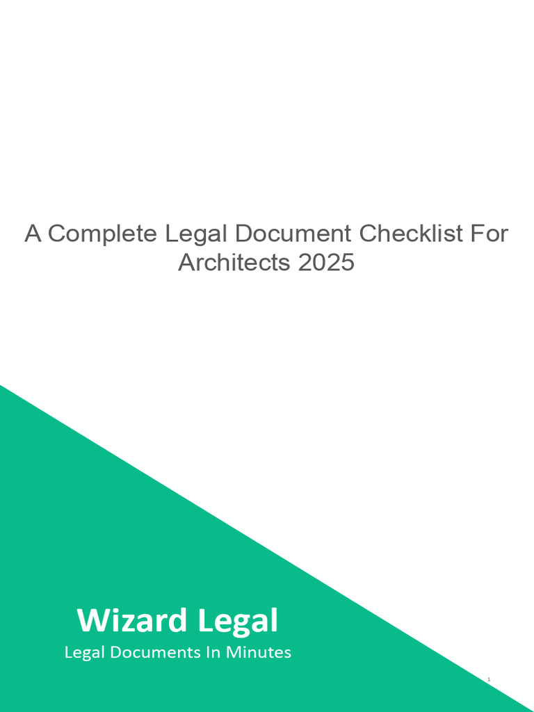Wizardlegal Architect Legal Documents Checklist | PDF