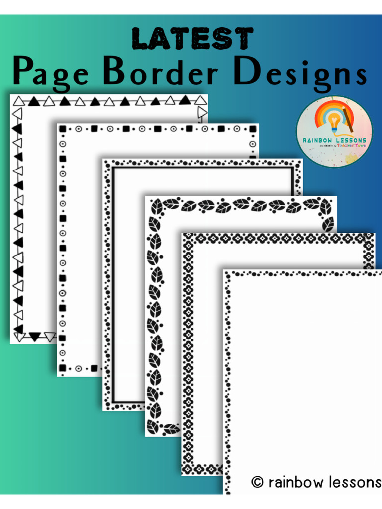 Free Page Borders by Rainbow Lessons | PDF