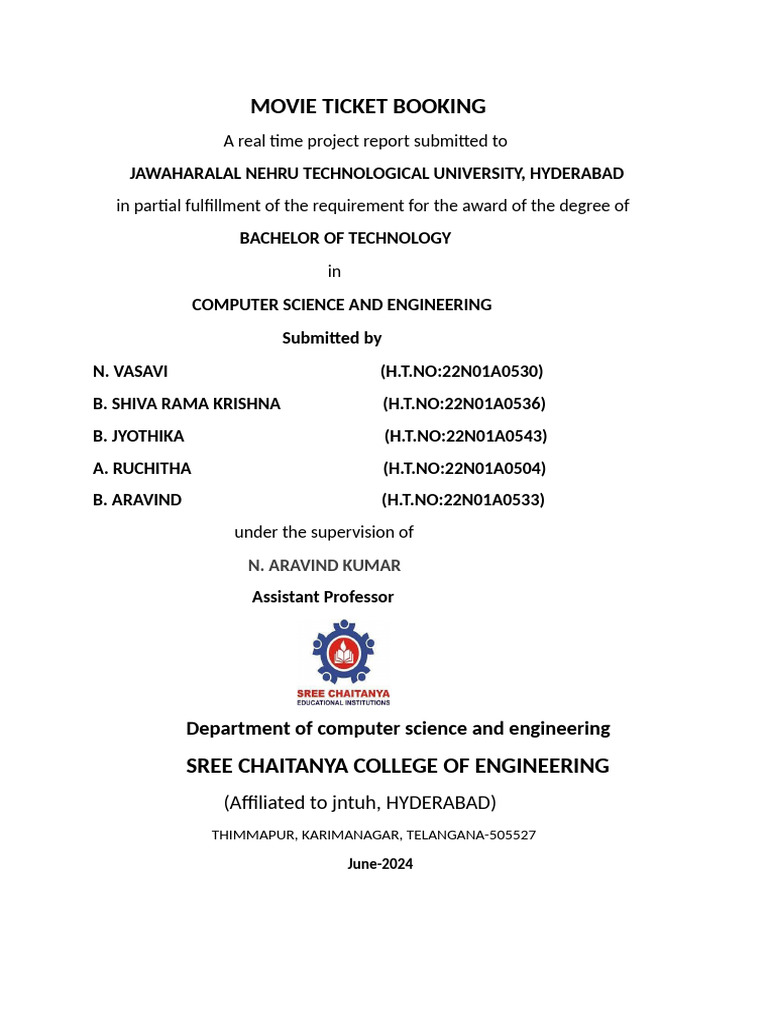 Movie Ticket Booking System Report | PDF | Python (Programming Language) | Computer Security