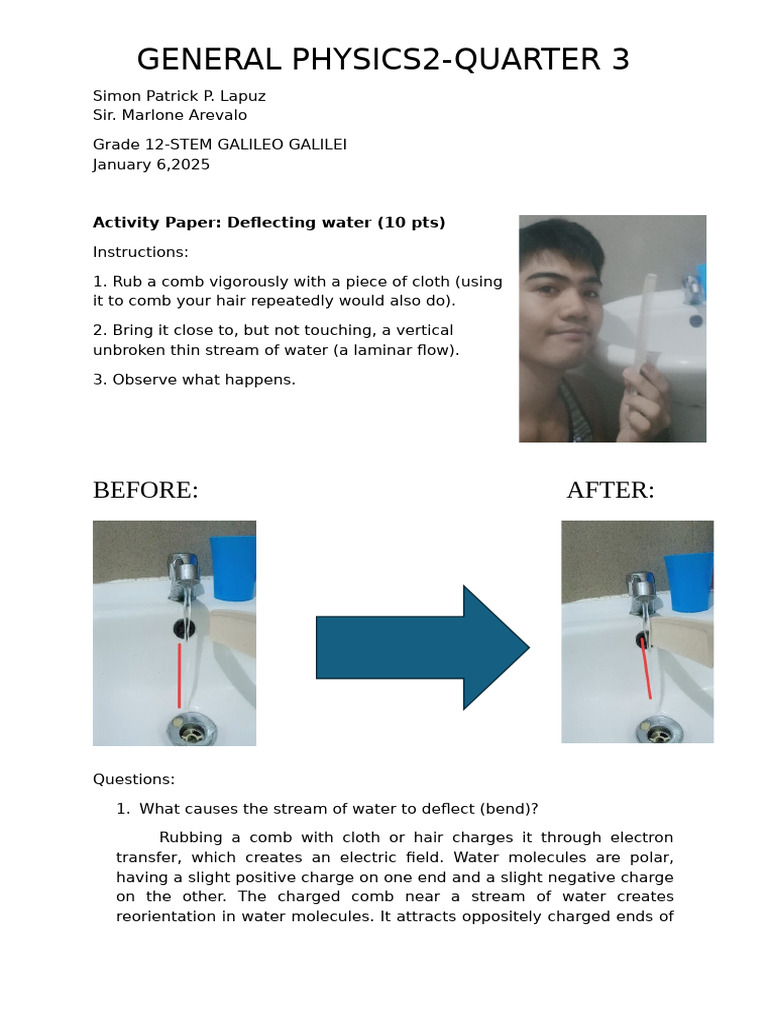 General Physics Water Bending | PDF