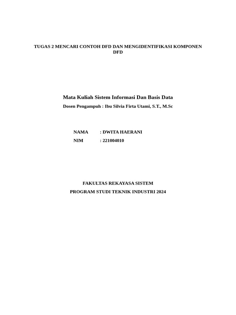 Tugas Contoh DFD Sistem Informasi Perpustakaan | PDF