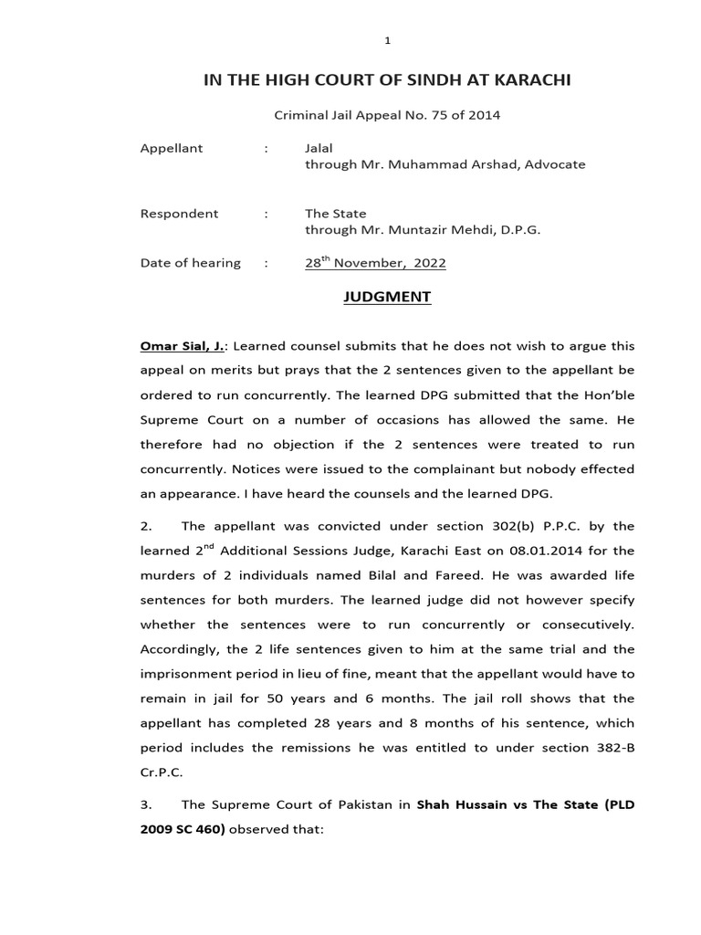 Concurrent Sentences in Criminal Appeal | PDF | Sentence (Law) | Life ...