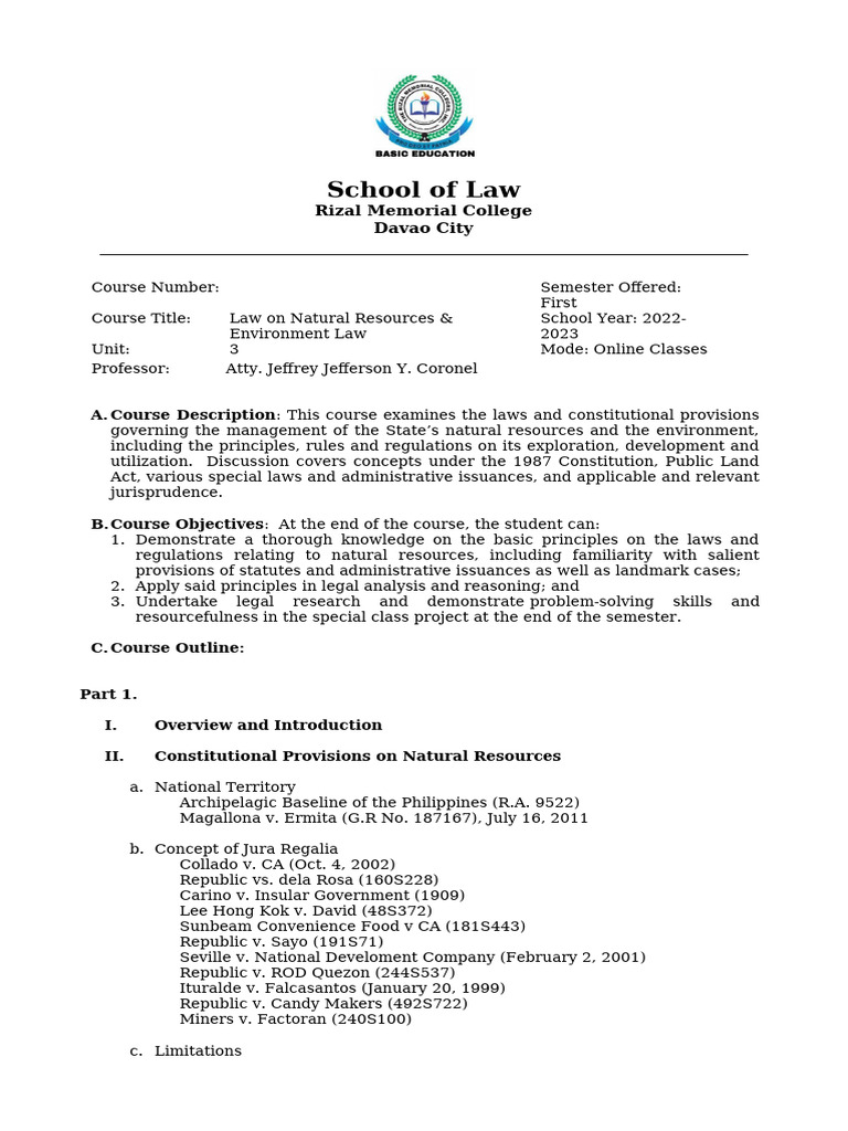 envi natres outline | PDF | Natural Environment