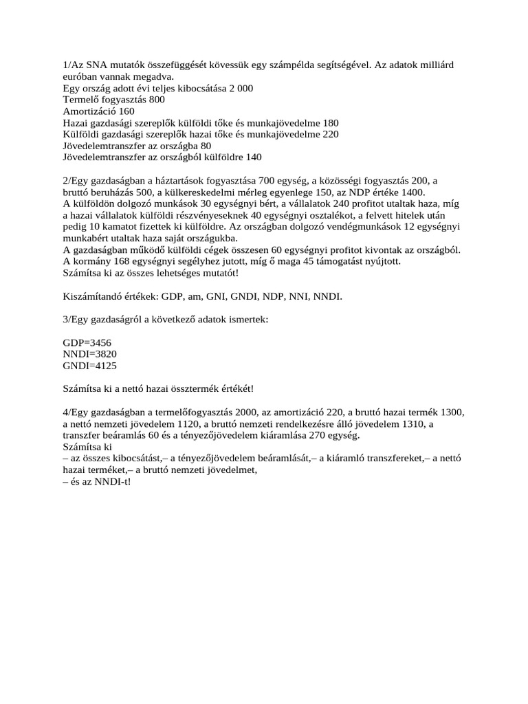 Gyakorló Feladatok | PDF