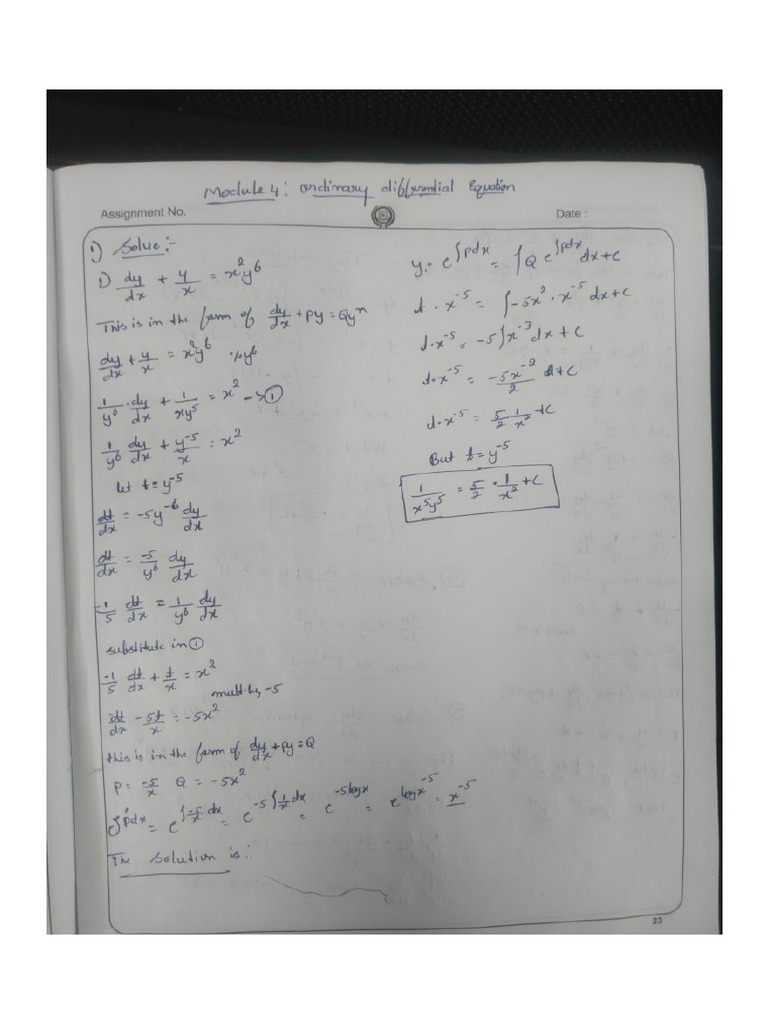 Maths Ode Pdf