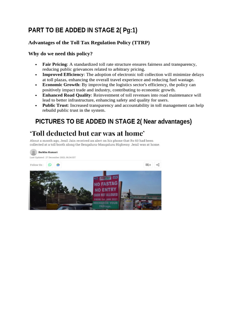 Part To Be Added in Stage 2 | PDF | Policy | Infrastructure