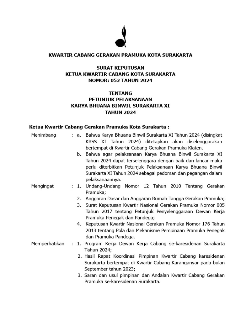 Petunjuk Pelaksanaan KBBS XI Klaten 2024 | PDF