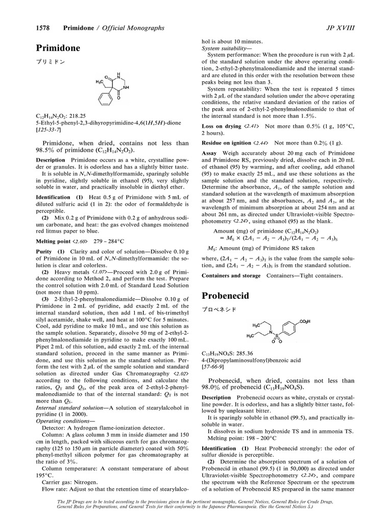 Probenecid-1598 | PDF | Gas Chromatography | Solubility