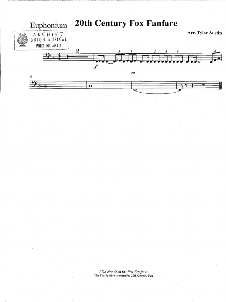 20TH CENTURY FOX FANFARE - Bombardino | PDF