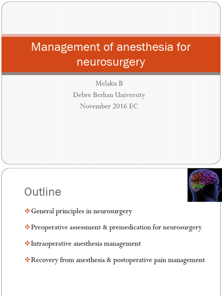 Anesthesia Management For Neurosurgery | PDF | Clinical Medicine ...