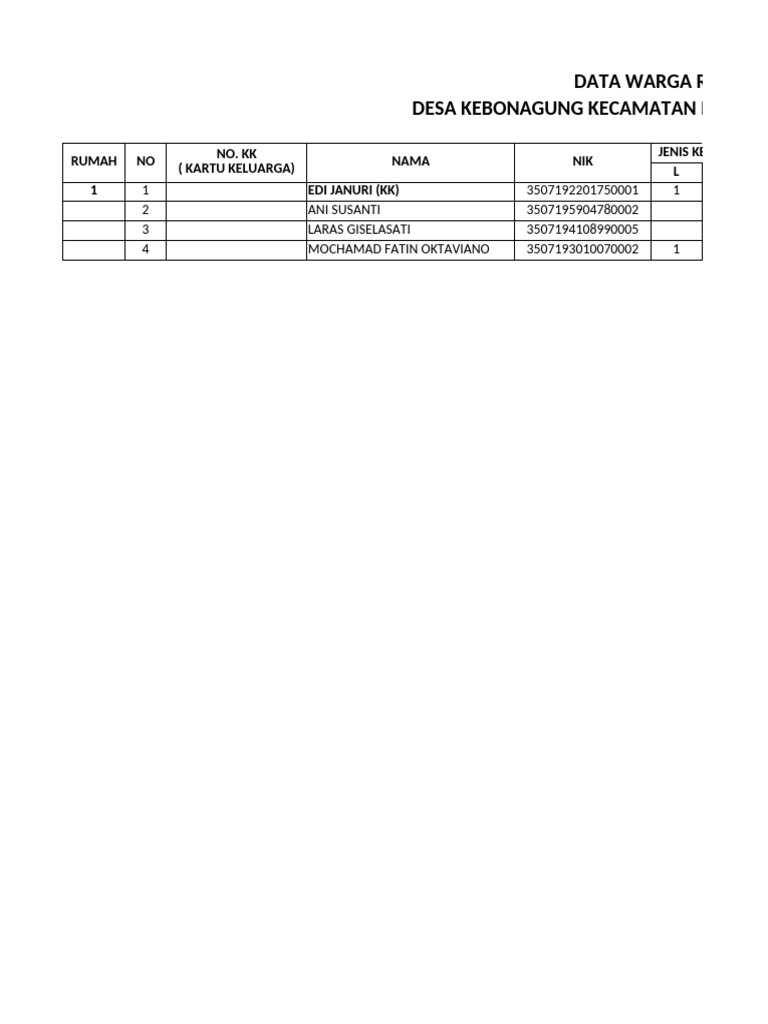 Format Rumah Dataku | PDF