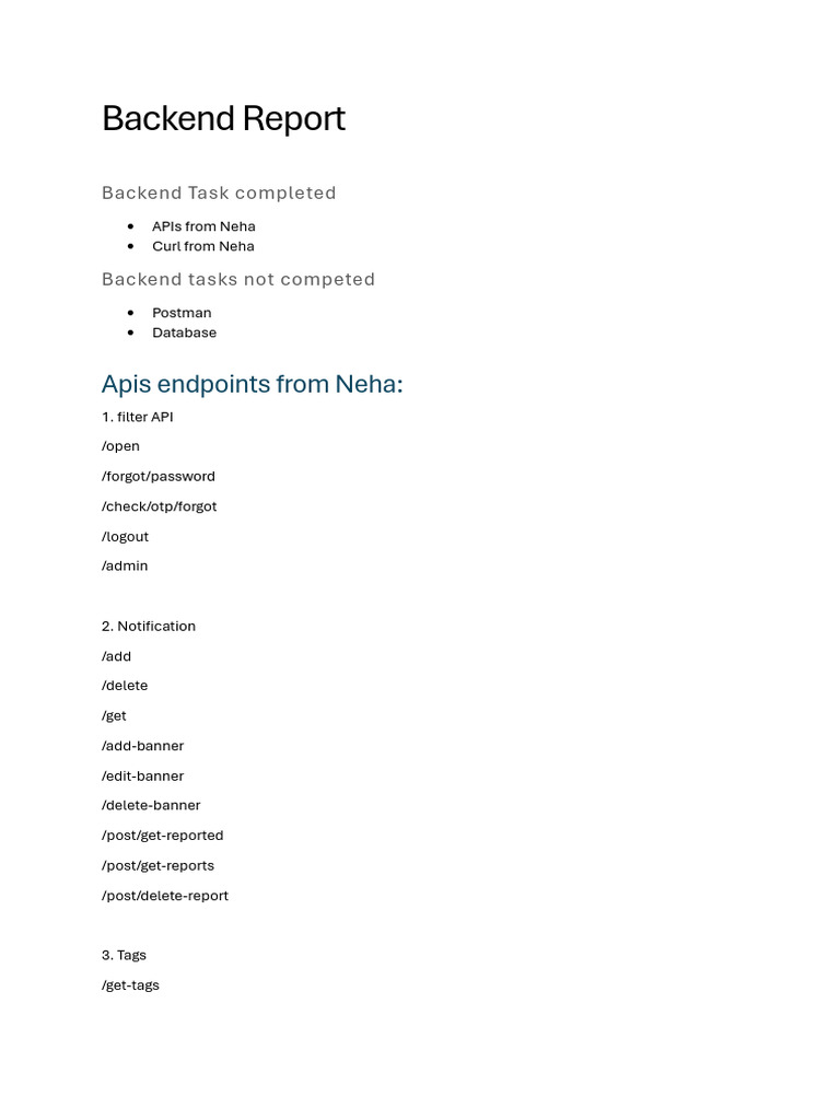 Backend Report | PDF | Internet | Cyberspace