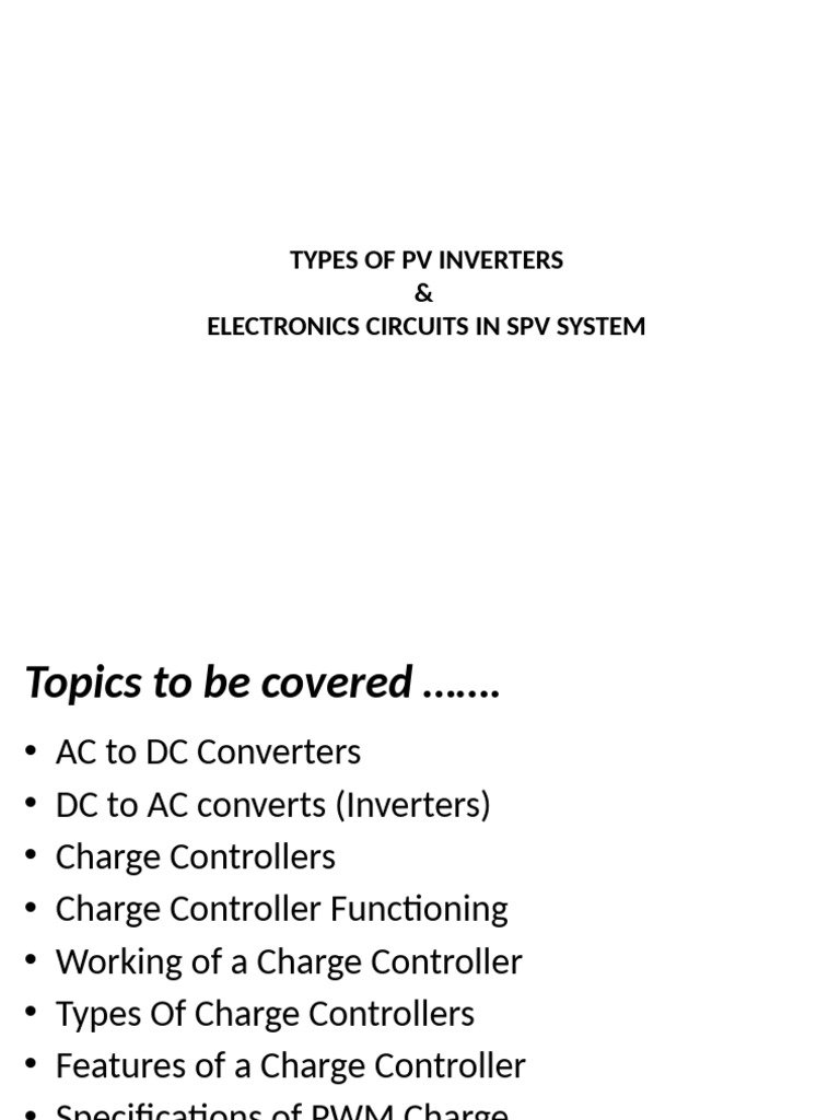 Solar Inverter & Charge Controllers | PDF | Power Inverter | Rectifier