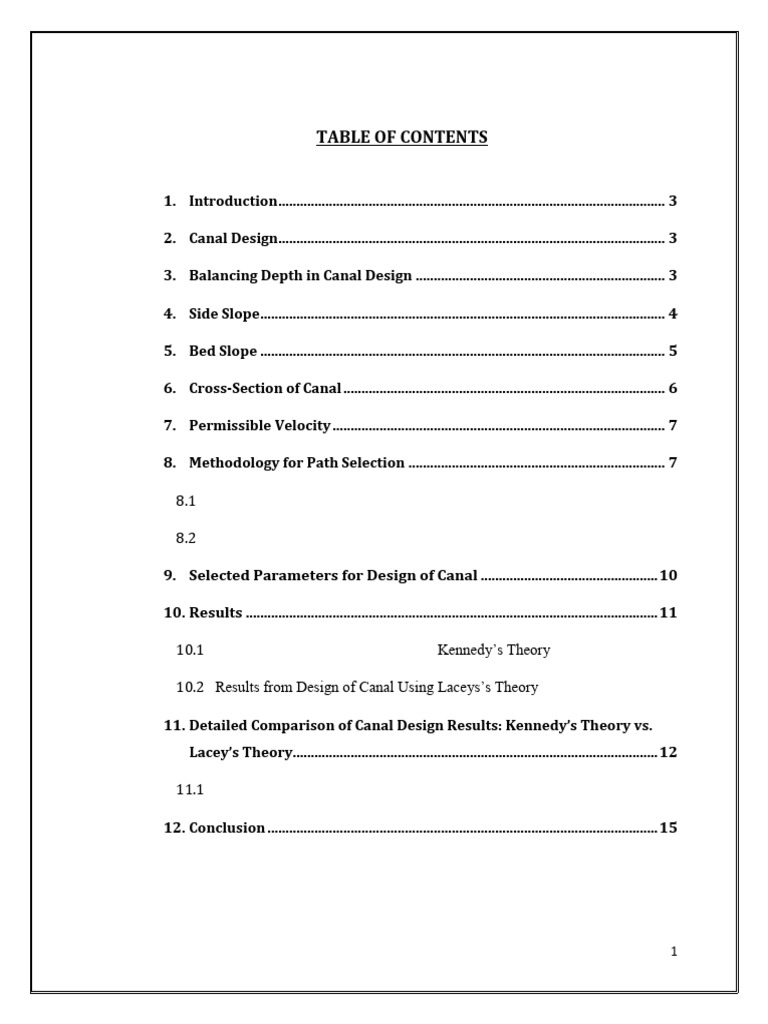 Proj-2 Report Canal Design | PDF | Contour Line | Erosion
