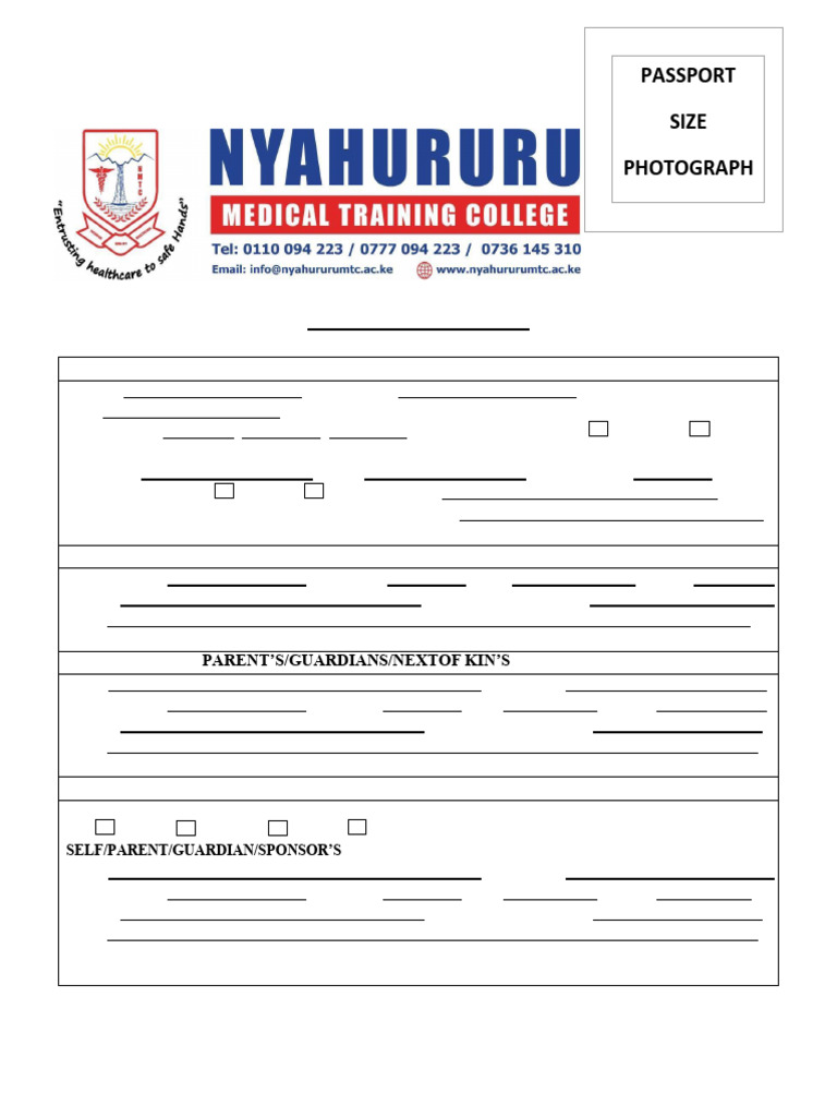 NMTC Admission Application Form | PDF | Health Care | Diseases And ...
