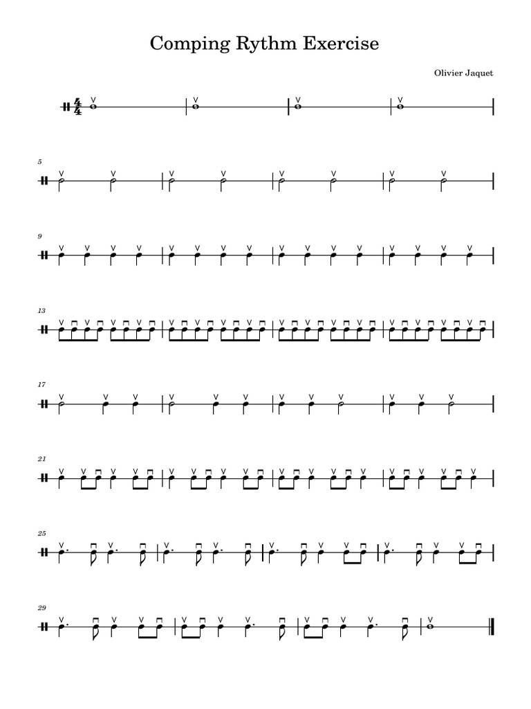 Comping Rhythm Exercise Guide | PDF