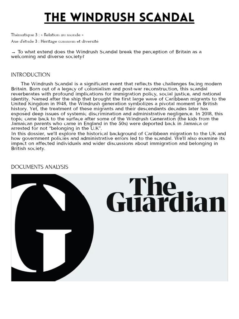 The Windrush Scandal in 2018 | PDF | Immigration | Politics And Race