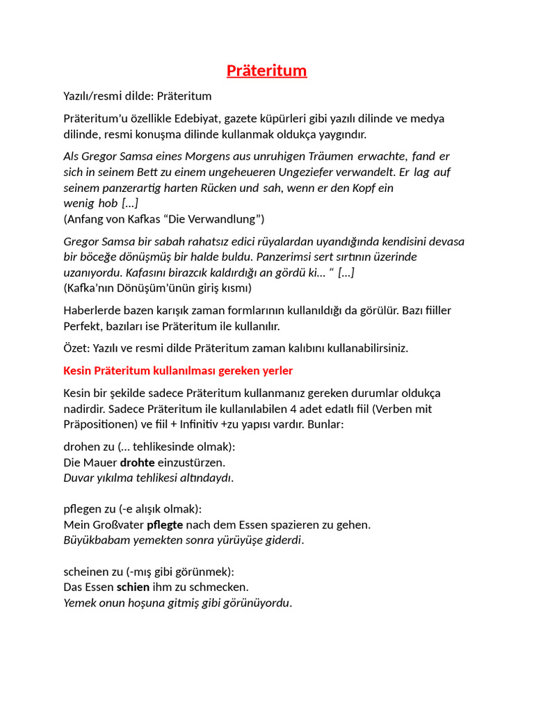 Präteritum | PDF