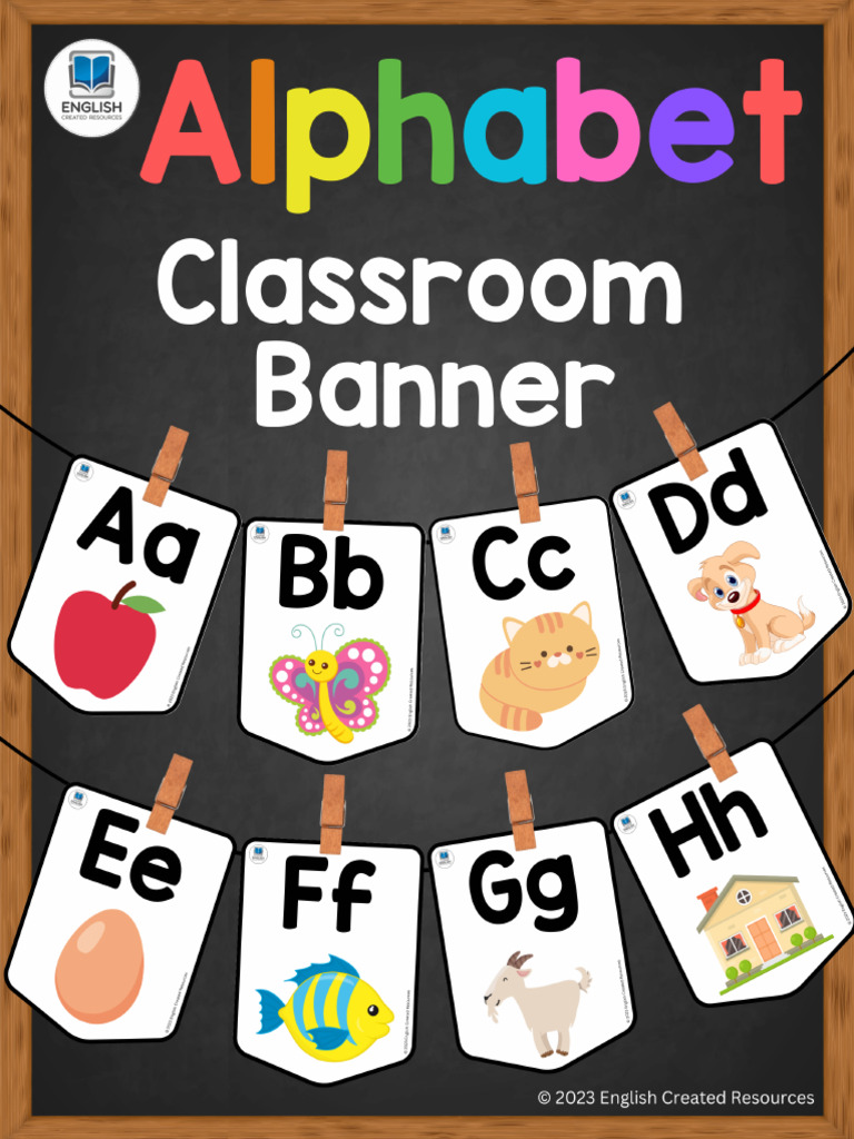 Alphabet Classroom Banner Copyright 2023 English Created Resources | PDF