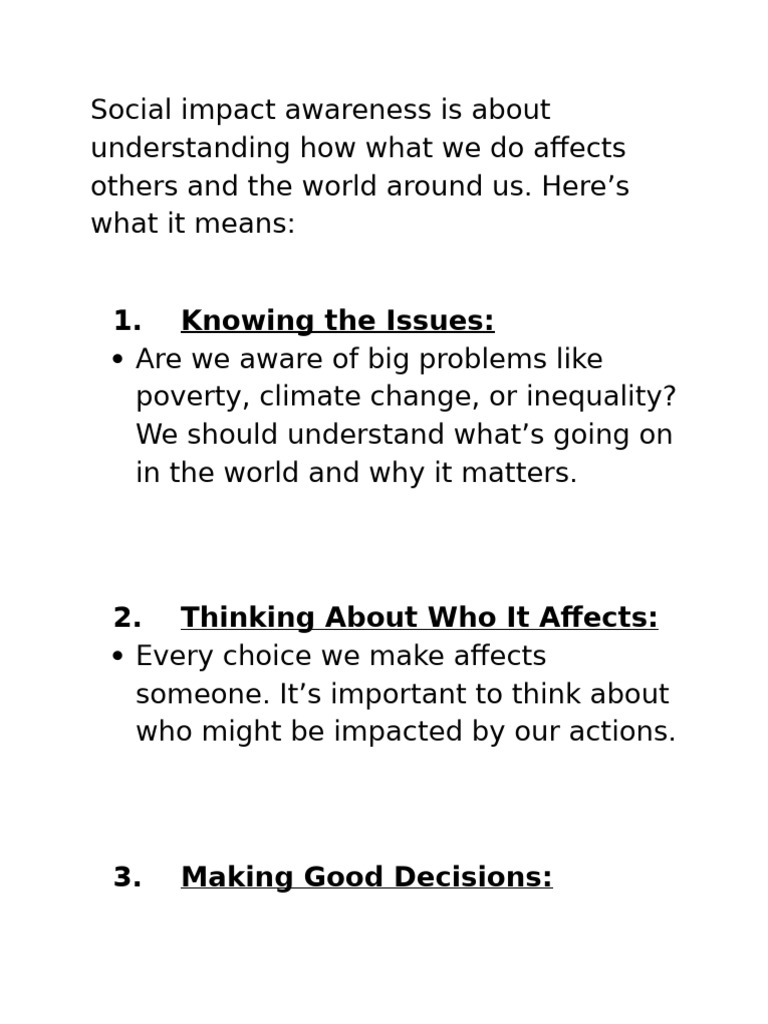 Understanding Social Impact Awareness | PDF