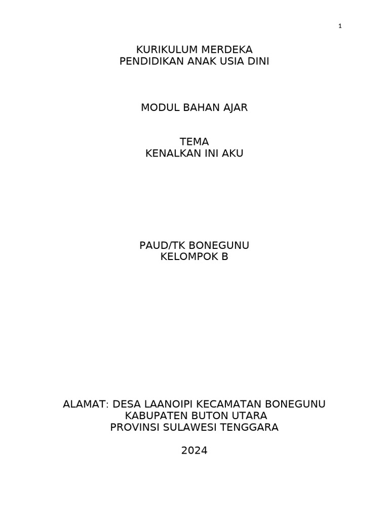 Contoh Modu Bahan Ajar | PDF