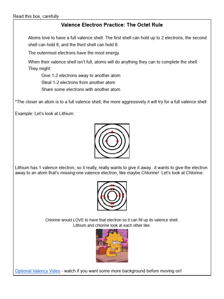 Valence Electron Practice Activities | PDF | Atoms | Proton