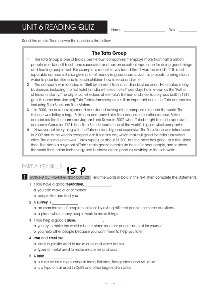 A2 Skills Unit 06 | PDF