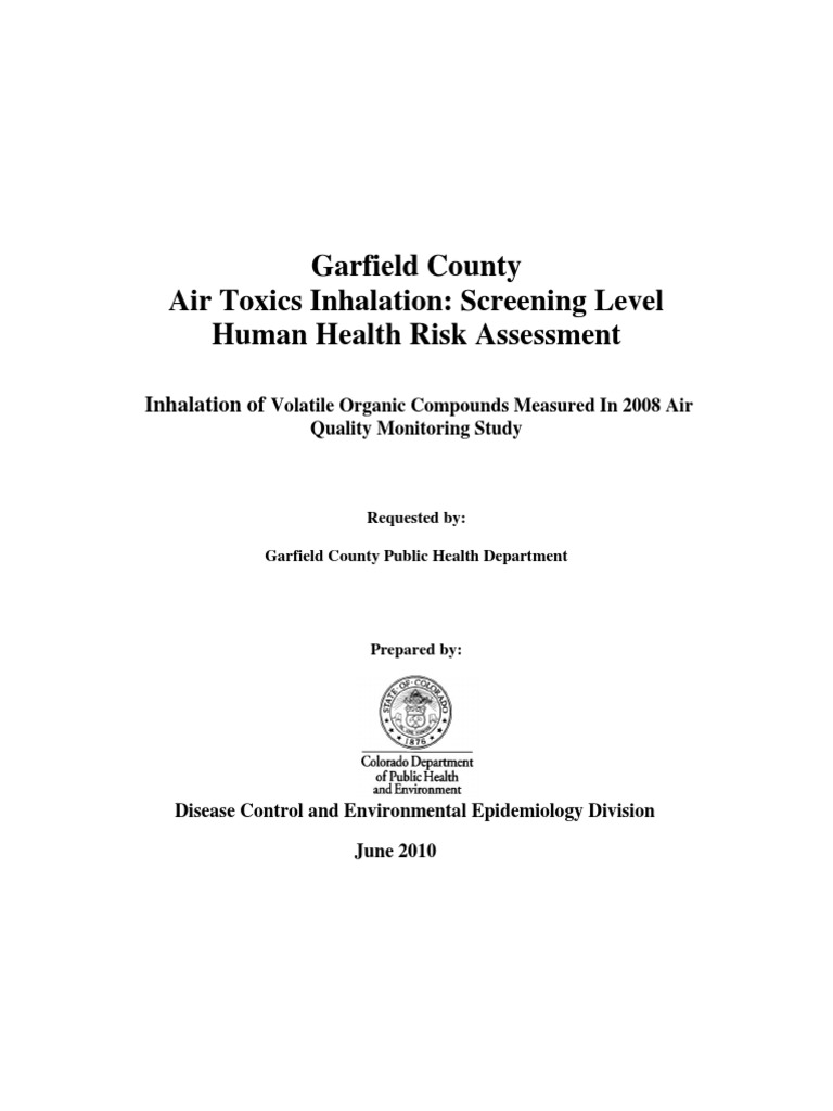6 30 10 RisK Assessment For Garfield County Based On 2008 Air ...