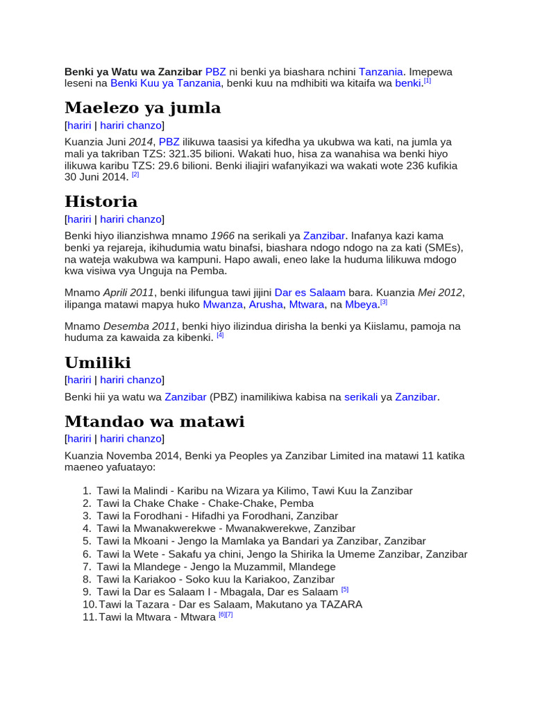IJUE Benki Ya Watu Wa Zanzibar | PDF