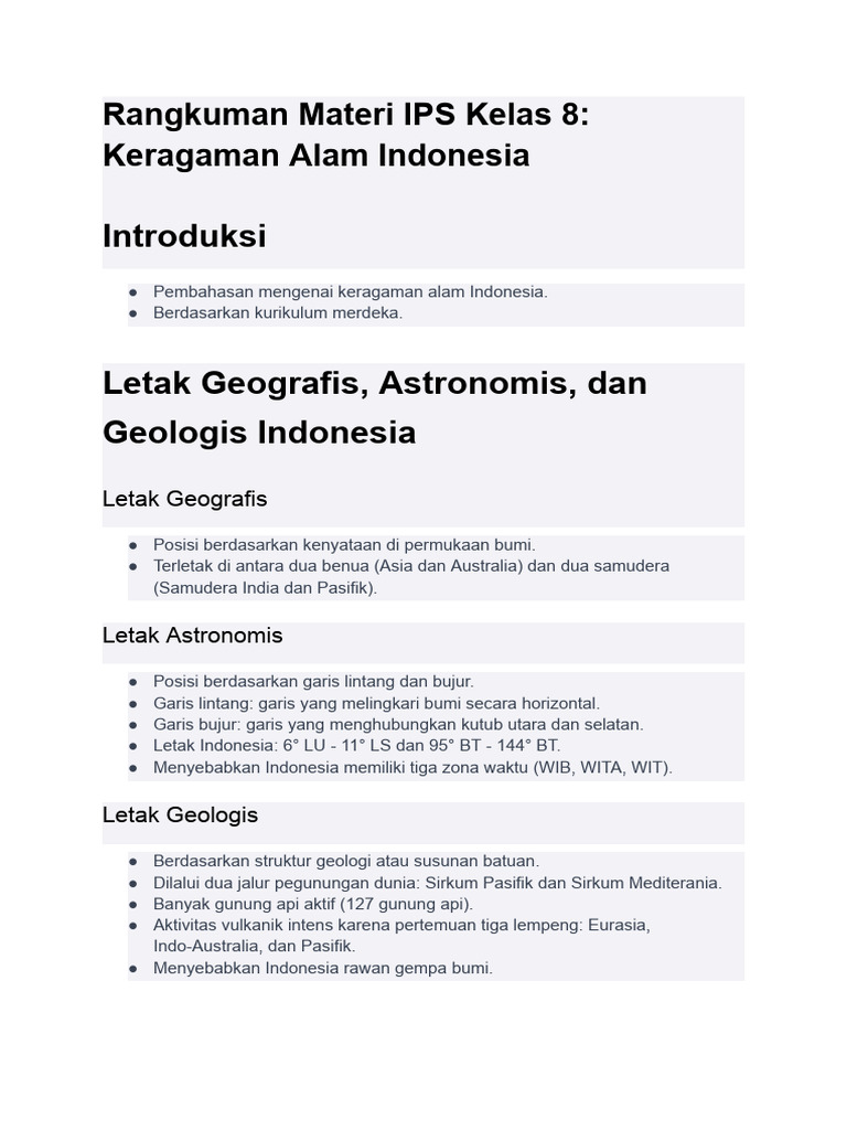 Materi Ulangan SAS IPS Kelas 8 | PDF